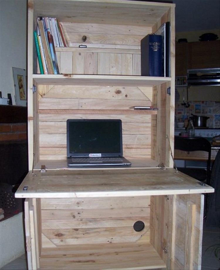 Pallet Computer Desk with Storage – Pallet Wood Projects