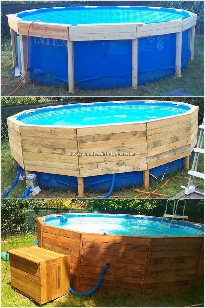 DIY Pallet Swimming Pool / Hot Tub – Pallet Wood Projects