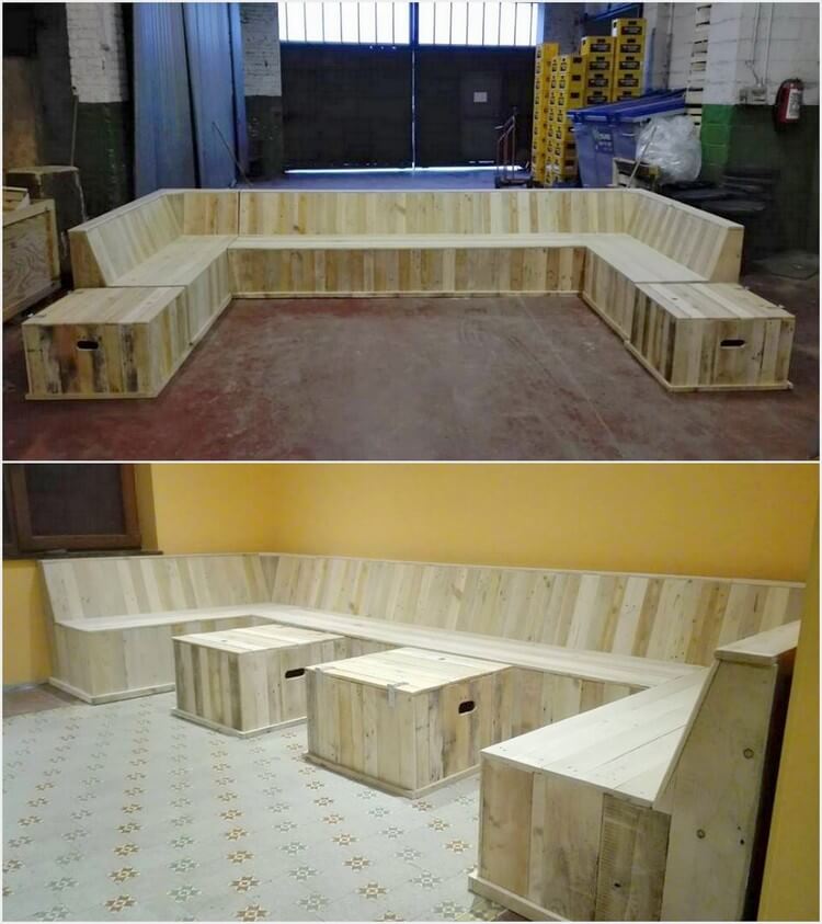 U Shaped Big Pallet Sofa – Pallet Wood Projects