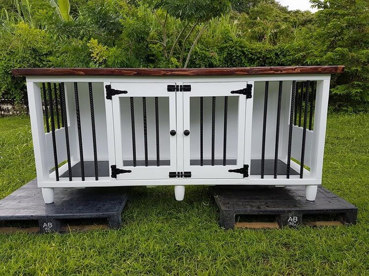Wood Pallets Made Dog Kennel with Rebars – Pallet Wood Projects