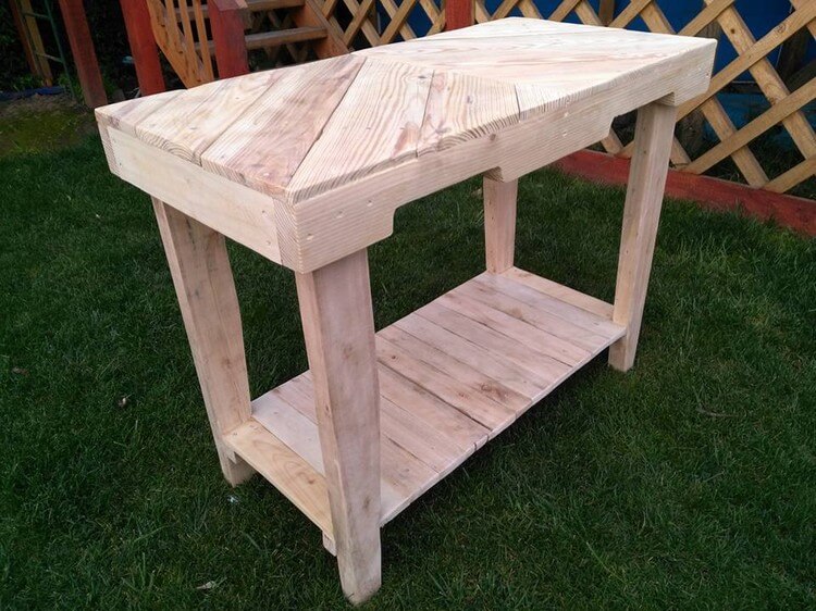 DIY Chevron Pallet Console Table – Step By Step Tutorial – Pallet Wood ...