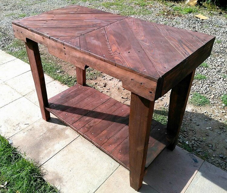 DIY Chevron Pallet Console Table – Step By Step Tutorial – Pallet Wood ...