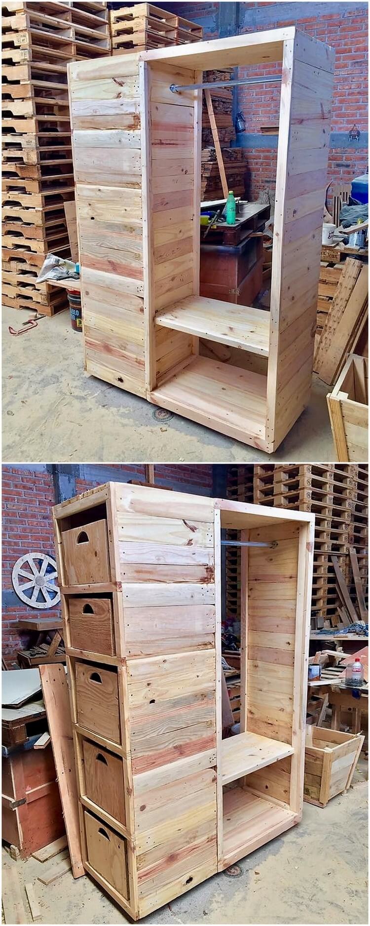 Wood Pallet Closet or Wardrobe with Amazing Look – Pallet Wood Projects