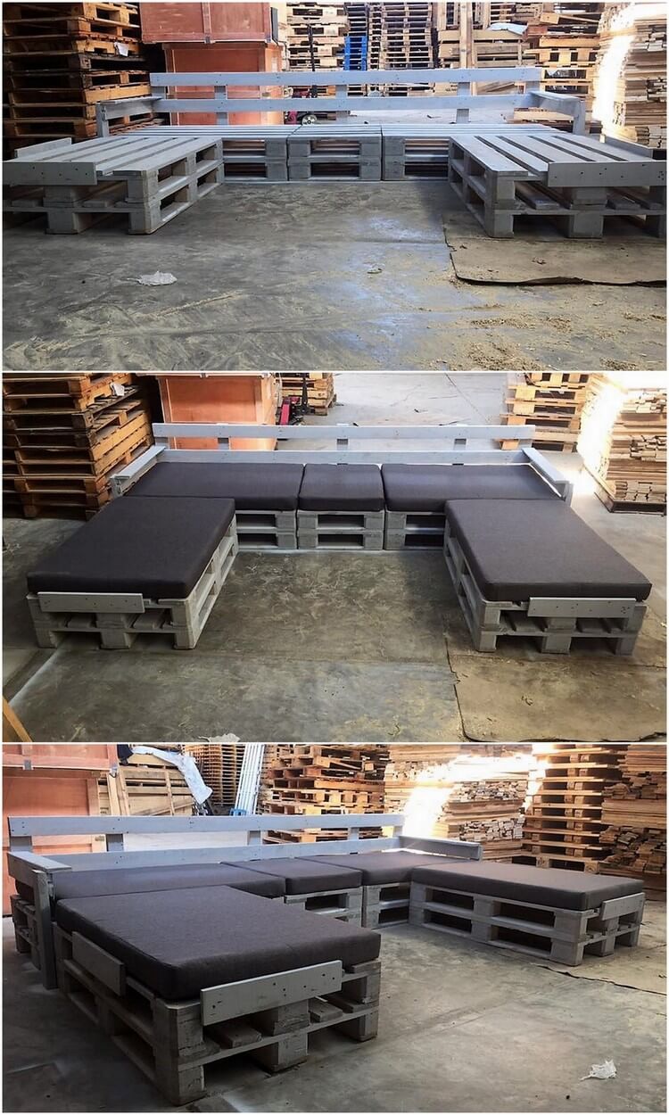 U Shaped Wood Pallet Couch Set – Pallet Wood Projects