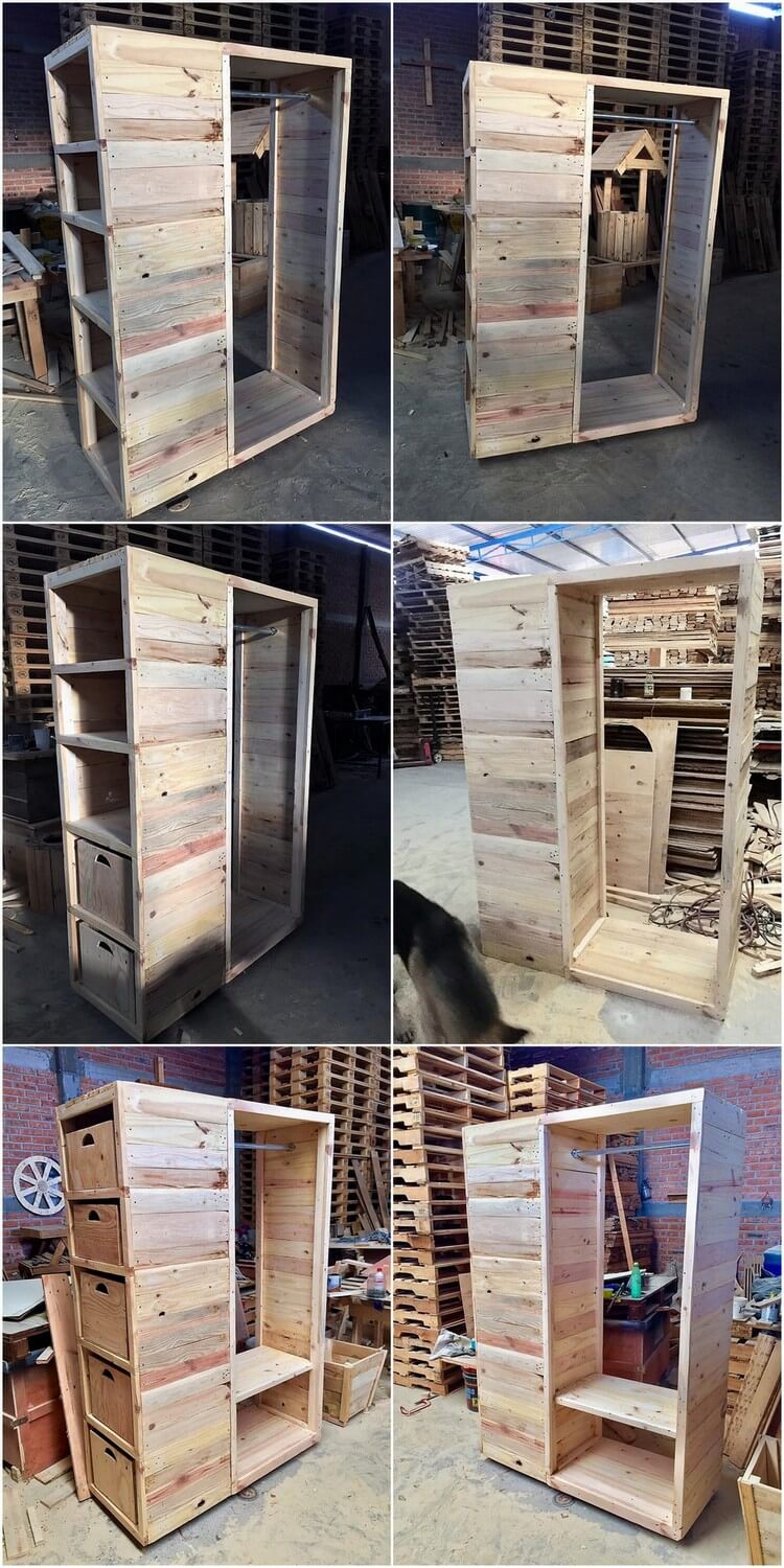 Wood Pallet Closet or Wardrobe with Amazing Look – Pallet Wood Projects