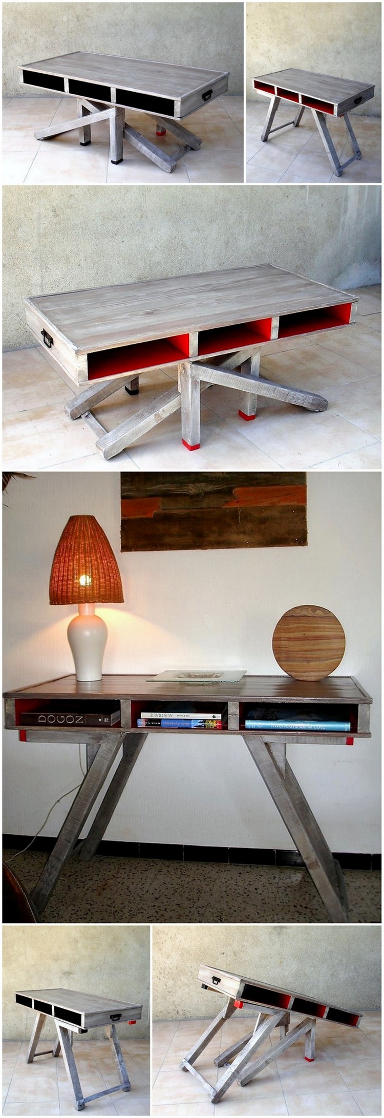 Wood Pallets Made Folding Study Table – Pallet Wood Projects