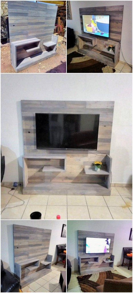 Awesome Wood Pallets TV Stand Idea – Pallet Wood Projects