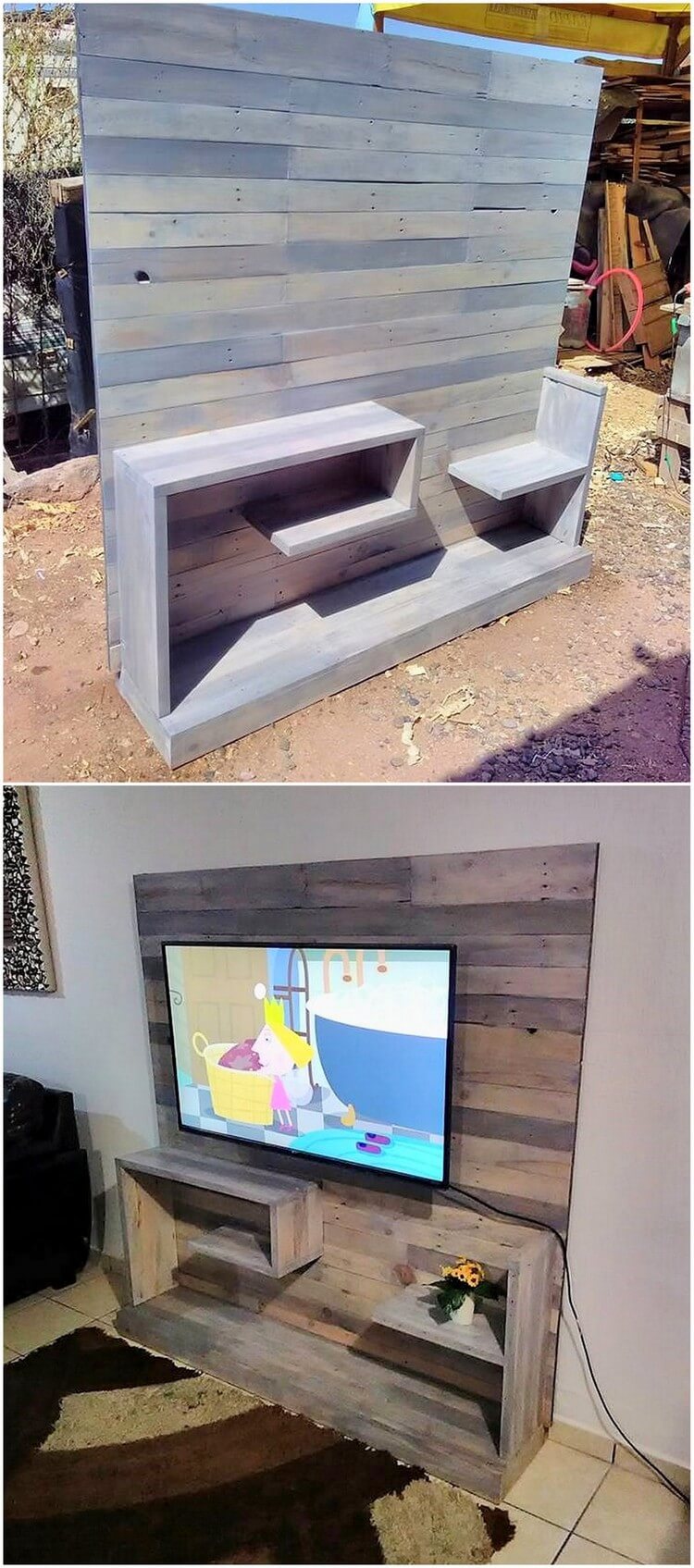 Pallet Wood Tv Stand 1001 Projectsy Build A FREE Rustic TV Stand Made