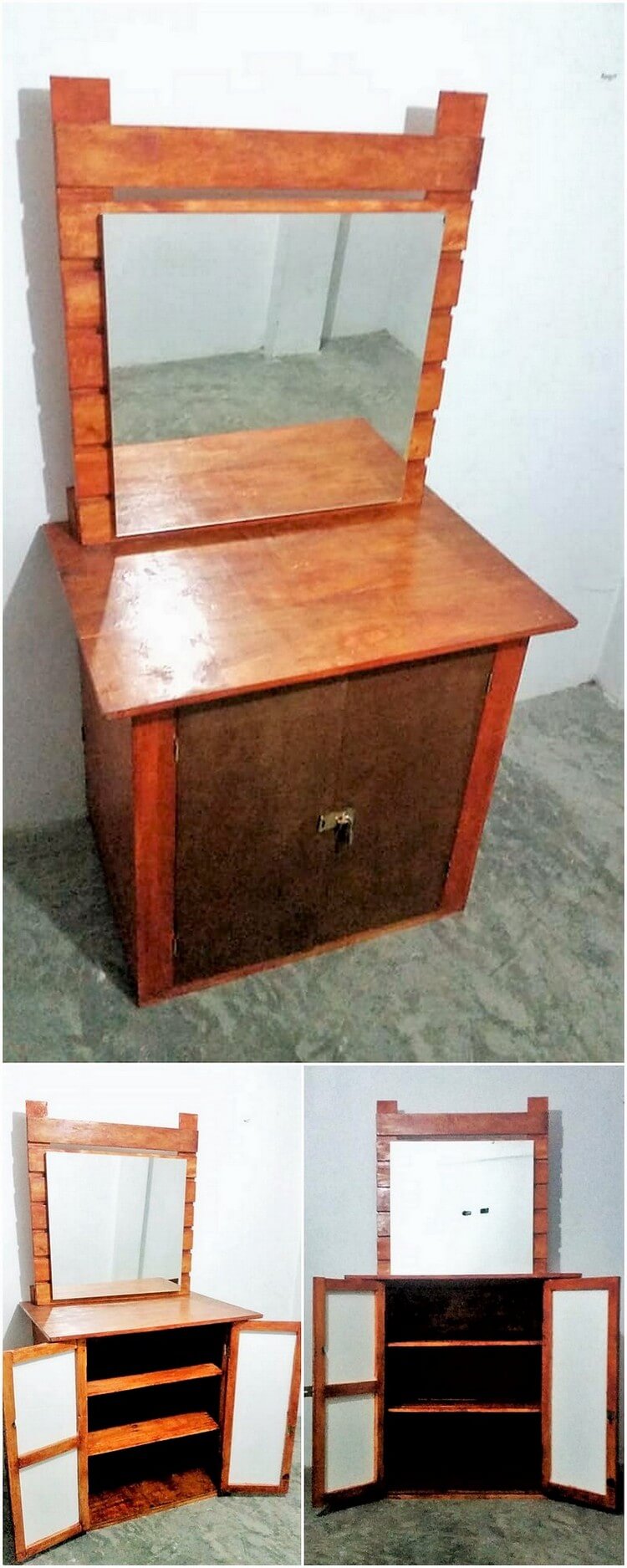 Pallet Dressing Table with Cabinet – Pallet Wood Projects
