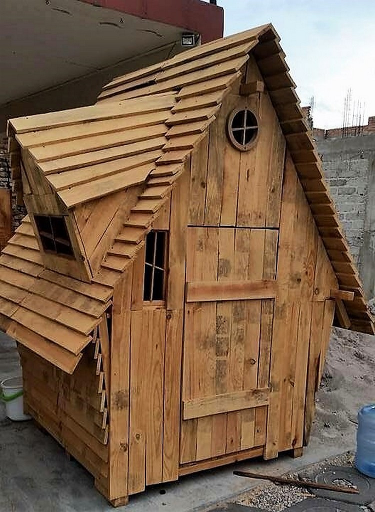 DIY Wood Pallet Garden Cabin / House: Step by Step Plan – Pallet Wood ...