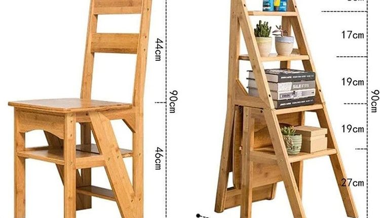 Convertible Chair – Ladder with Dimensions – Pallet Wood Projects