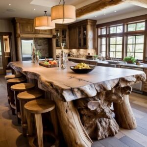 Stunning Wood Log Kitchen Islands: The Epic Centerpiece Your Kitchen ...