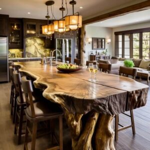 Stunning Wood Log Kitchen Islands: The Epic Centerpiece Your Kitchen ...