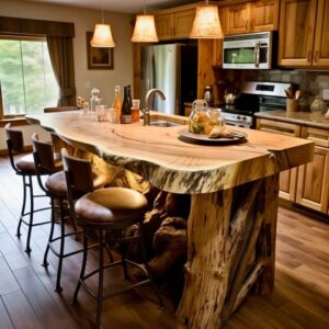 Stunning Wood Log Kitchen Islands: The Epic Centerpiece Your Kitchen ...