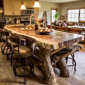 Stunning Wood Log Kitchen Islands: The Epic Centerpiece Your Kitchen ...