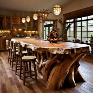 Stunning Wood Log Kitchen Islands: The Epic Centerpiece Your Kitchen ...