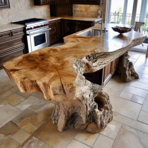 Stunning Wood Log Kitchen Islands: The Epic Centerpiece Your Kitchen ...