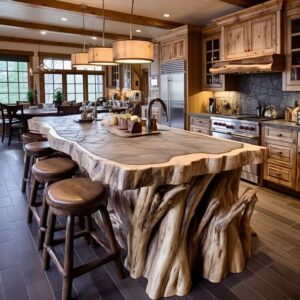 Stunning Wood Log Kitchen Islands: The Epic Centerpiece Your Kitchen ...