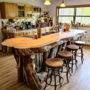 Stunning Wood Log Kitchen Islands: The Epic Centerpiece Your Kitchen ...