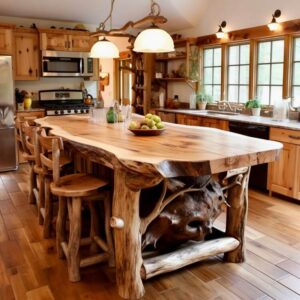 Stunning Wood Log Kitchen Islands: The Epic Centerpiece Your Kitchen ...