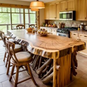 Stunning Wood Log Kitchen Islands: The Epic Centerpiece Your Kitchen ...