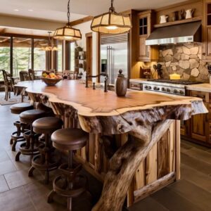 Stunning Wood Log Kitchen Islands: The Epic Centerpiece Your Kitchen ...