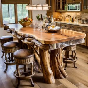 Stunning Wood Log Kitchen Islands: The Epic Centerpiece Your Kitchen ...