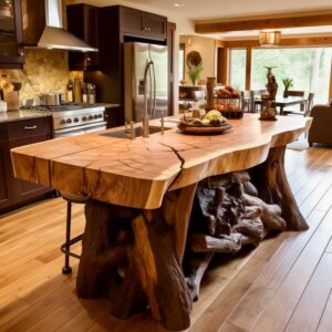 Stunning Wood Log Kitchen Islands: The Epic Centerpiece Your Kitchen ...