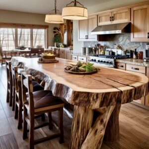 Stunning Wood Log Kitchen Islands: The Epic Centerpiece Your Kitchen ...