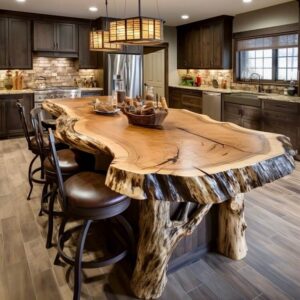 Stunning Wood Log Kitchen Islands: The Epic Centerpiece Your Kitchen ...