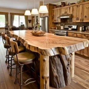 Stunning Wood Log Kitchen Islands: The Epic Centerpiece Your Kitchen ...