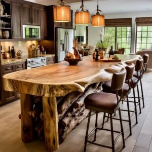 Stunning Wood Log Kitchen Islands: The Epic Centerpiece Your Kitchen ...